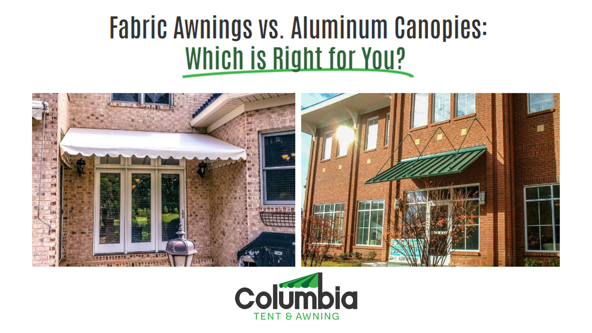 Aluminum Canopy vs. Fabric Awnings: Which is Right for You? - Columbia Tent & Awning